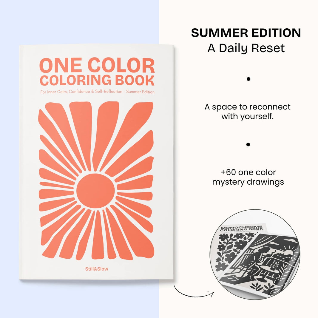 Still & Slow - The Only One-Color Minimalist Coloring Book for Adults ...