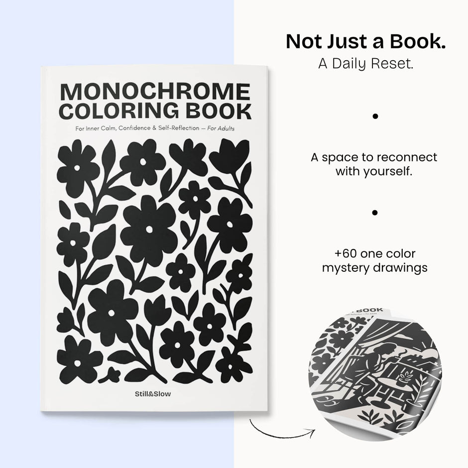 Still & Slow - The Only One-Color Minimalist Coloring Book for Adults ...