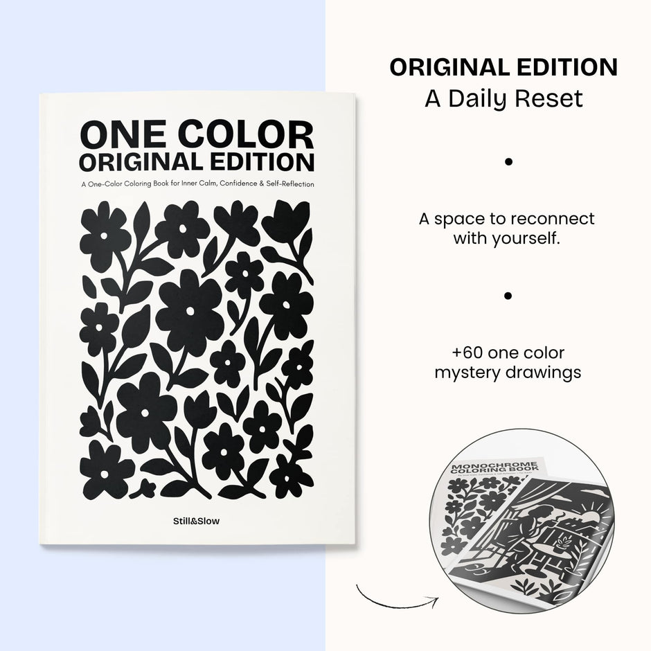 Still & Slow - The Only One-Color Minimalist Coloring Book for Adults ...
